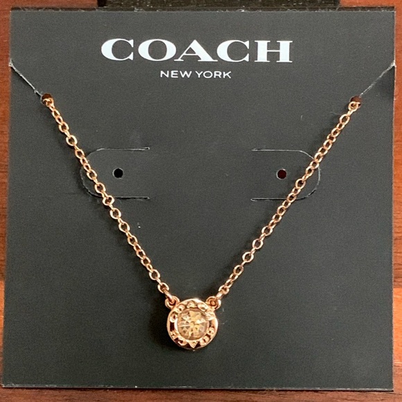 Coach | Jewelry | Nwt Coach Rose Gold Tone Pendant Necklace | Poshmark
